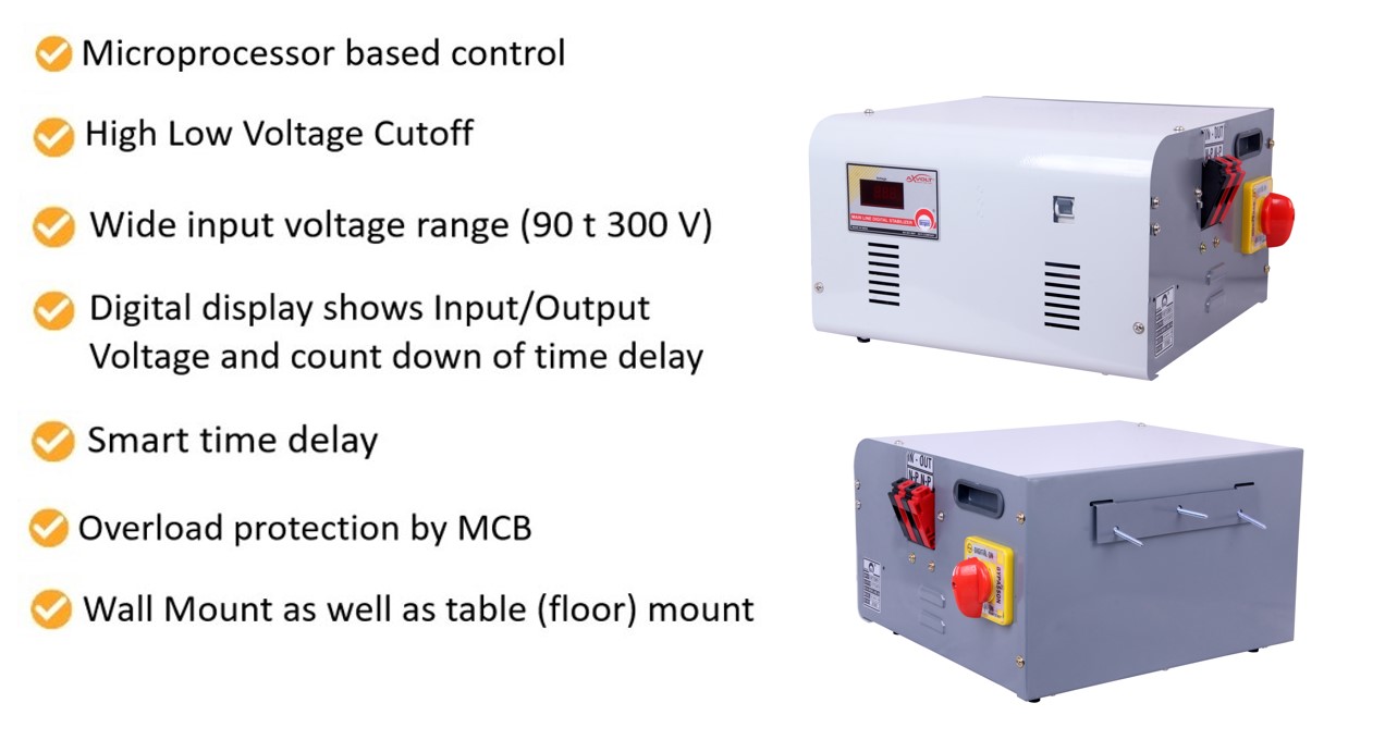 Main Line Stabilizer 5kva Axvolt | 100 to 300v | Gujarat